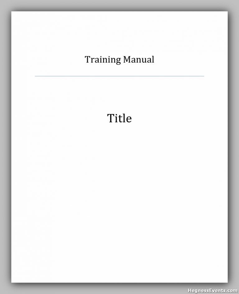 50 Training Manual Template Word Free - hennessy events