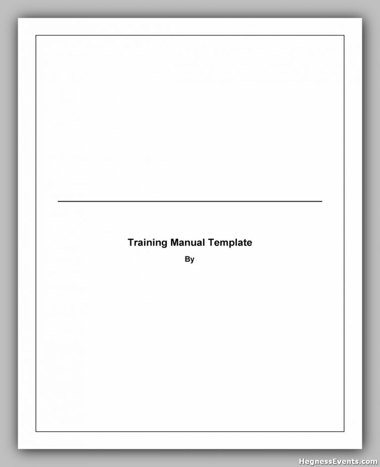 50 Training Manual Template Word Free - hennessy events