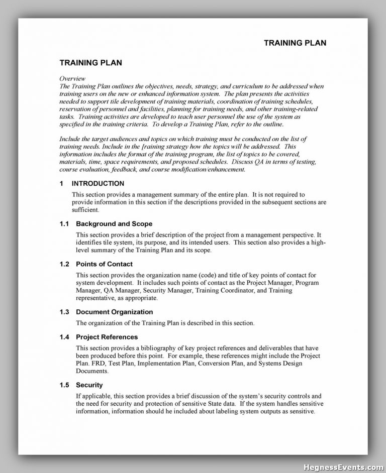 50 Training Manual Template Word Free - hennessy events