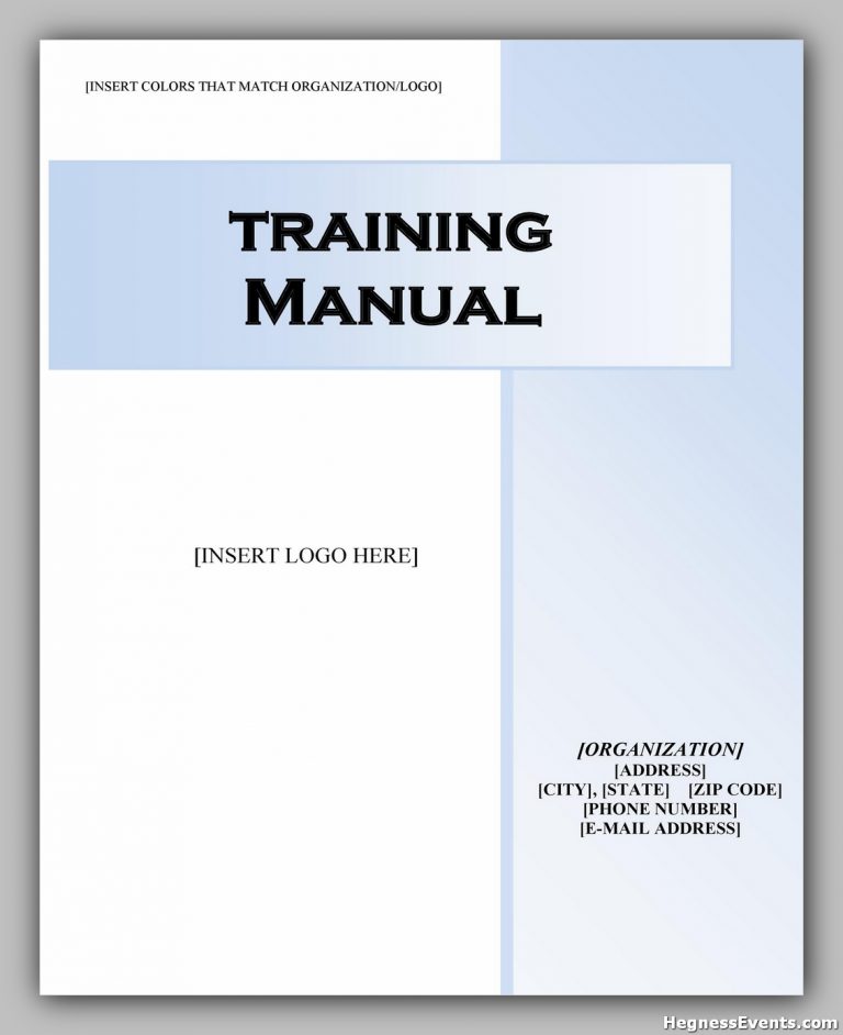 50 Training Manual Template Word Free - hennessy events