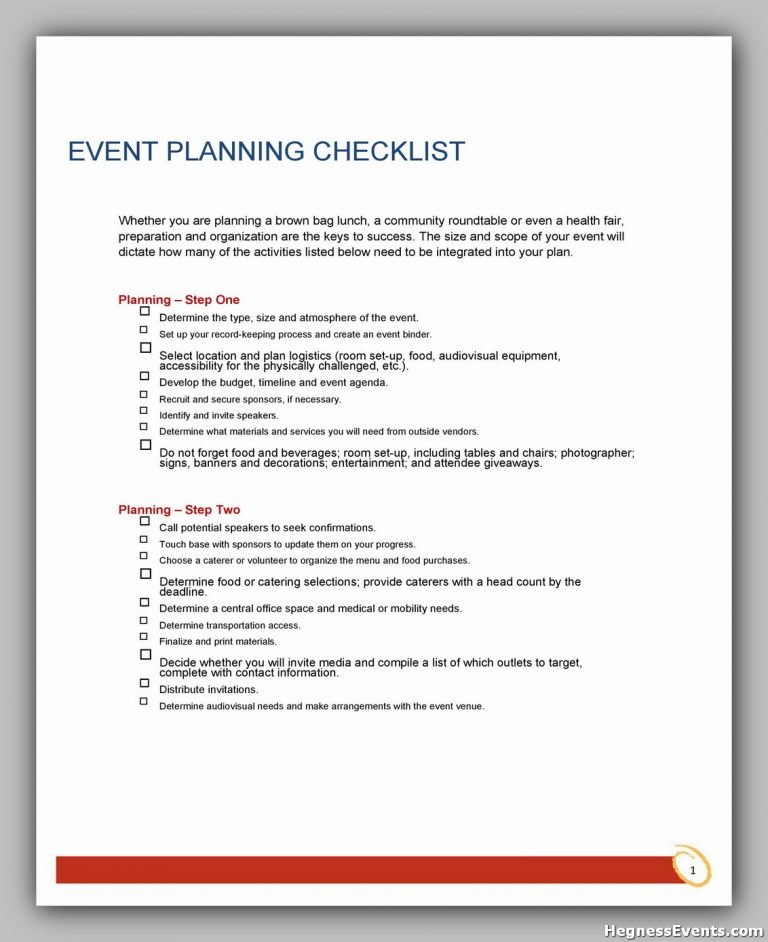 55+ Free Event Planning Checklist Template - hennessy events