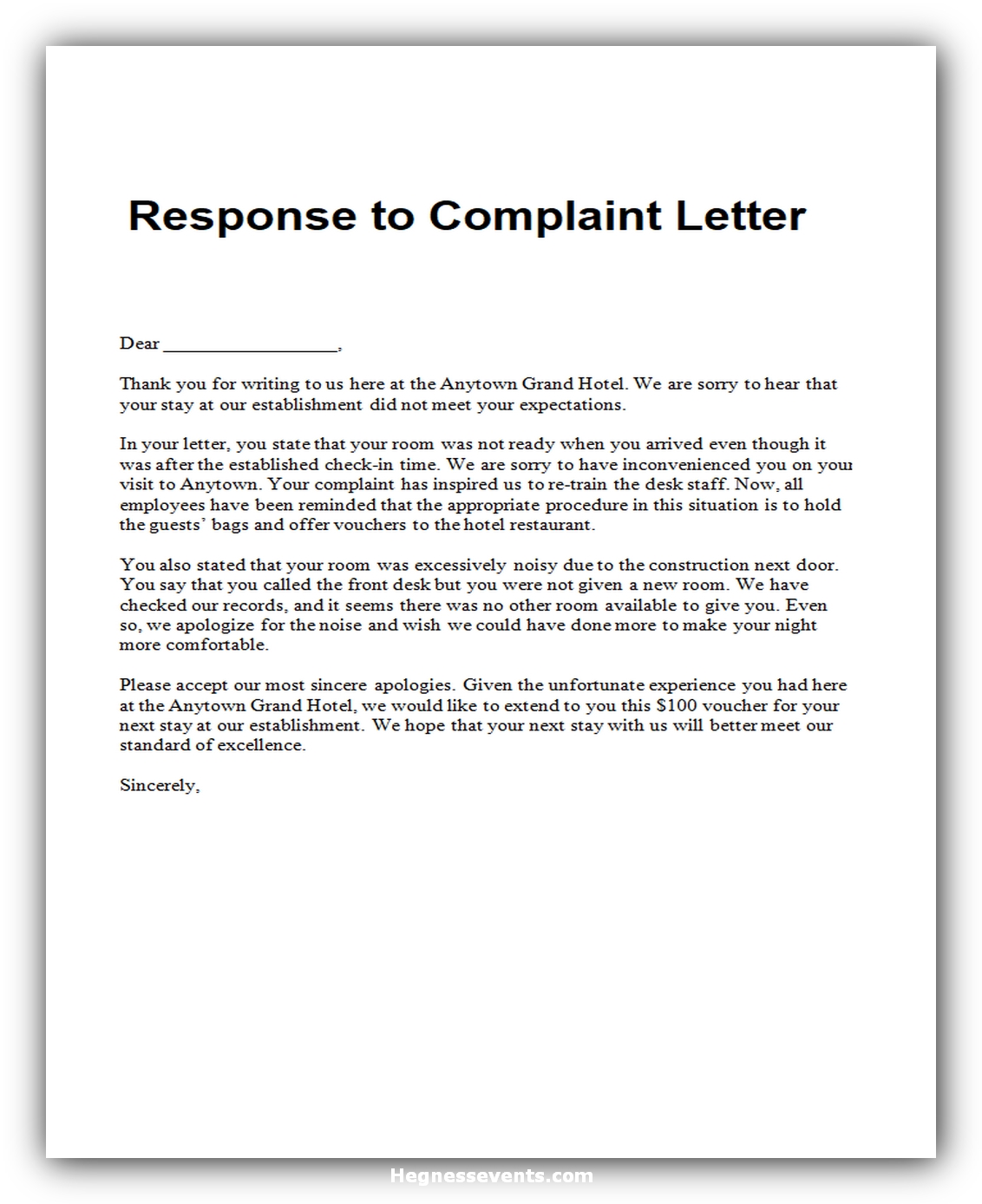 8 Powerful Examples of Response to Complaint Letter and How to Write It - hennessy events
