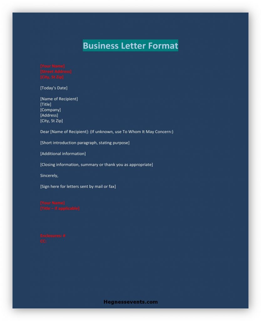 50+ Powerful Business Letter Template, Sample, Format and Structure ...
