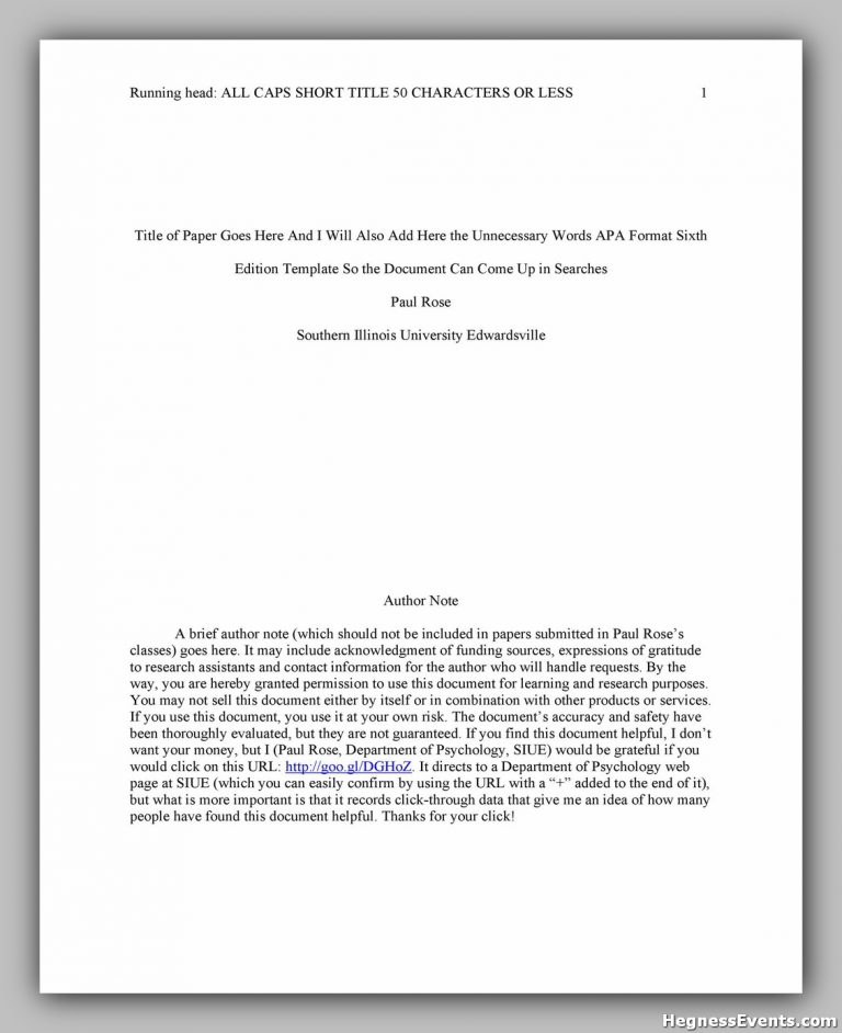 50 Best APA Research Paper Template - hennessy events