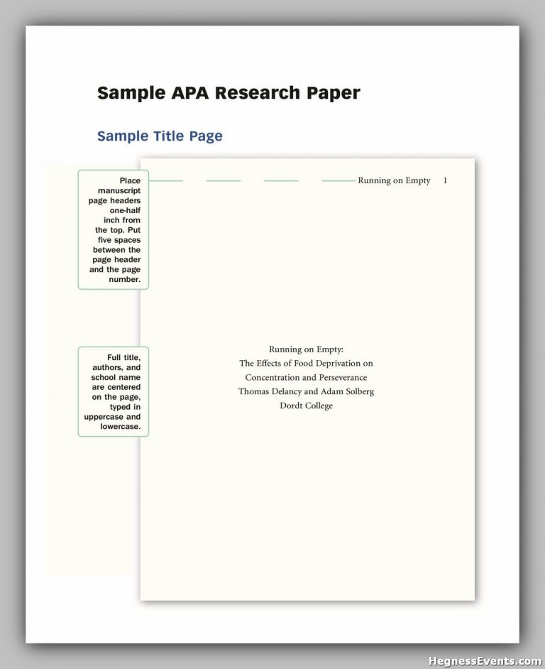 50 Best APA Research Paper Template - hennessy events