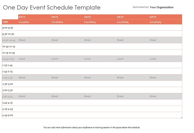 15 Amazing Event Schedule Template Sample And Example Hennessy Events