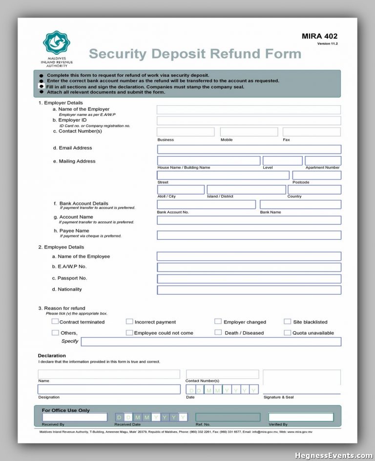 55+ Simple Security Deposit Form For Your Legally Agreement - hennessy ...