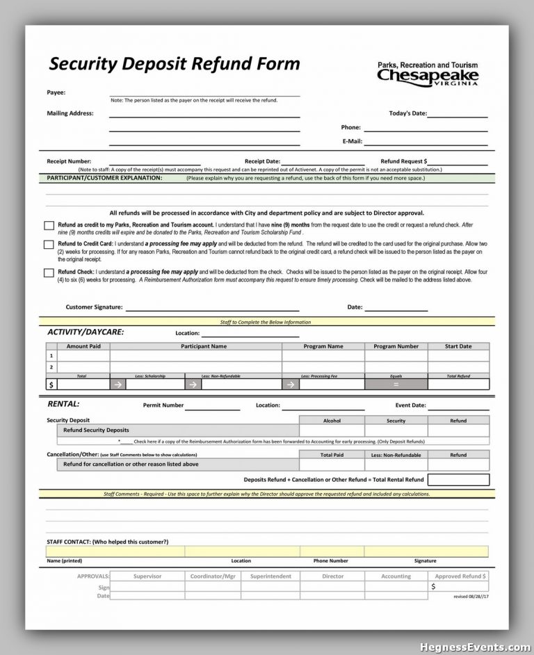 55+ Simple Security Deposit Form For Your Legally Agreement - hennessy ...