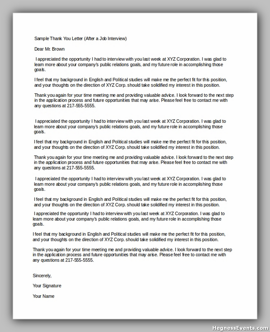 14+ Powerful Interview Thank You Letter Example & Template - hennessy ...