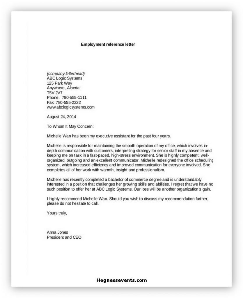 60 Best Letter of Reference Template and How to Write It - hennessy events