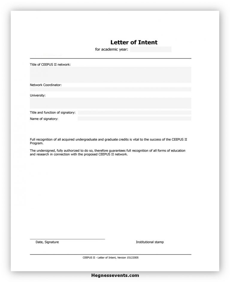 50 Best Sample Letter of Intent Template And How to Write It - hennessy ...