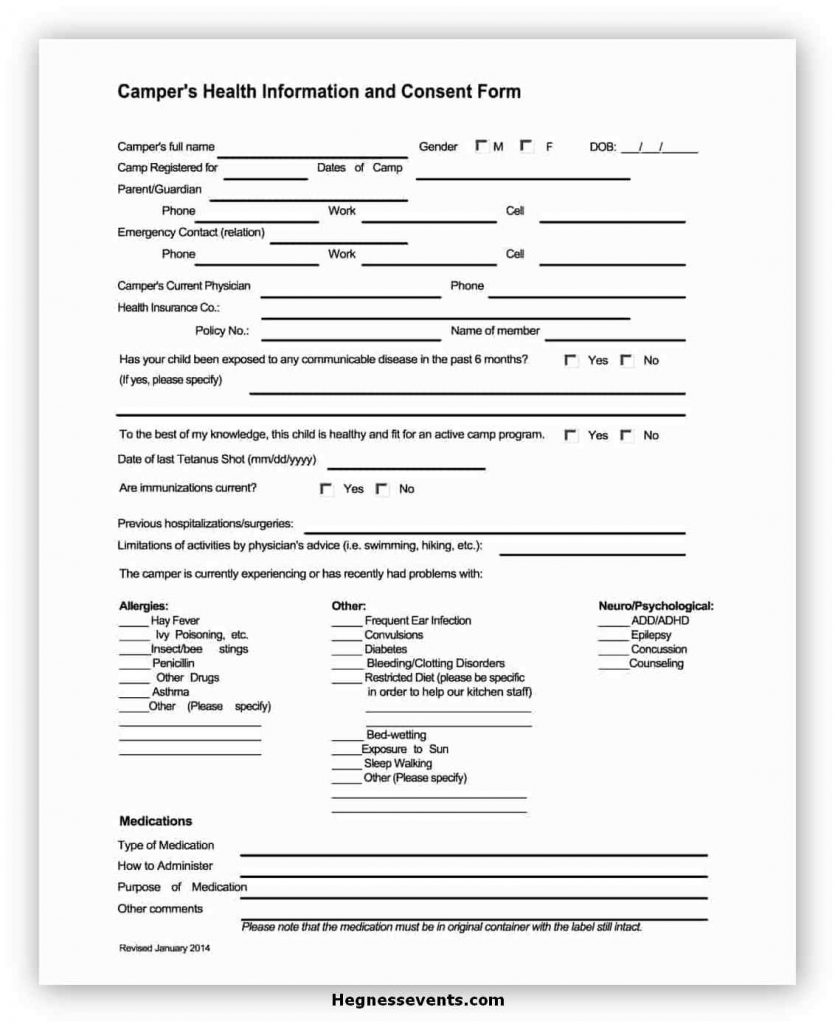 53 Best Medical Consent Form You Should Have - hennessy events