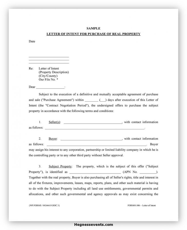 50 Best Sample Letter of Intent Template And How to Write It - hennessy ...