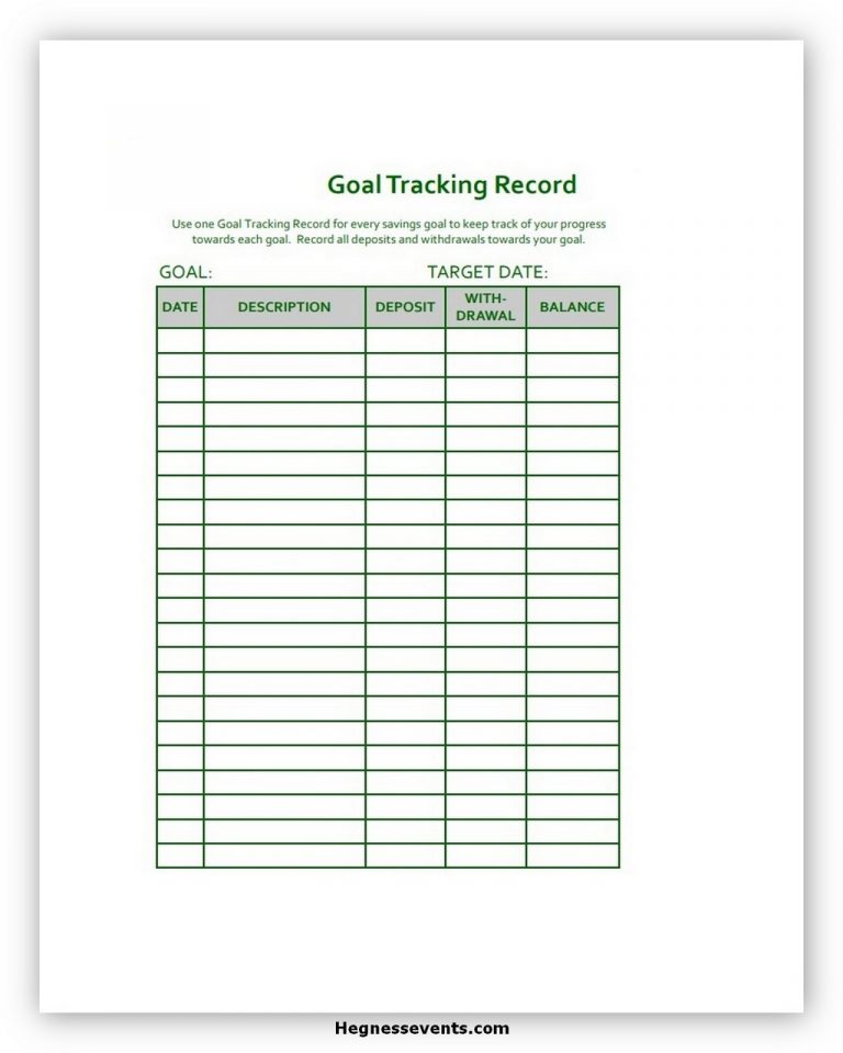 11 Free Goal Tracker Template - hennessy events
