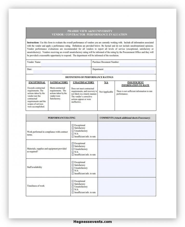10 Best Supplier Evaluation Form Template, Excel And PDF - hennessy events